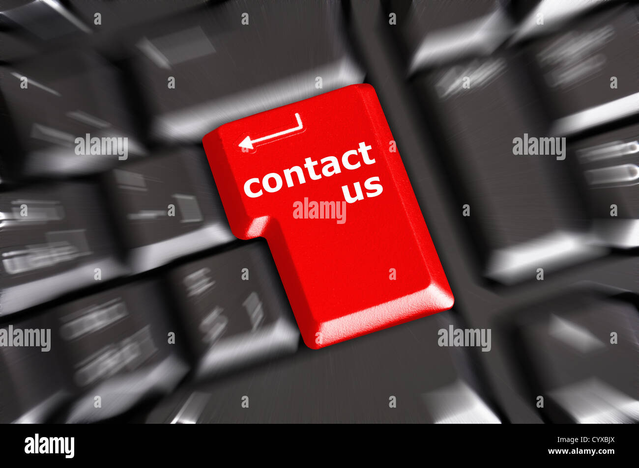 word contact us on red keyboard key Stock Photo - Alamy