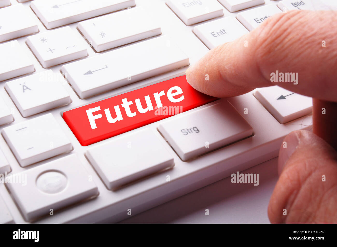 Future key keyboard showing forecast hi-res stock photography and ...