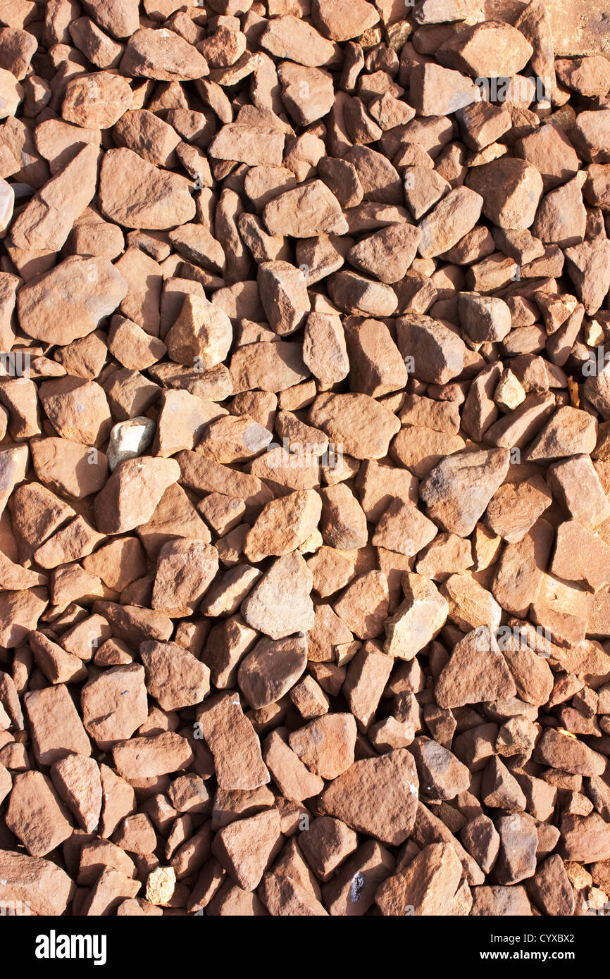 Rusty rocks around railroad in hot summer Stock Photo - Alamy