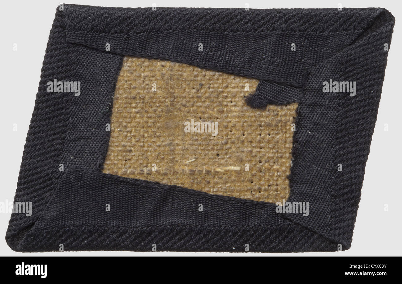 Collar patch for enlisted men of the "Waffen SS",in BeVo design,black ...