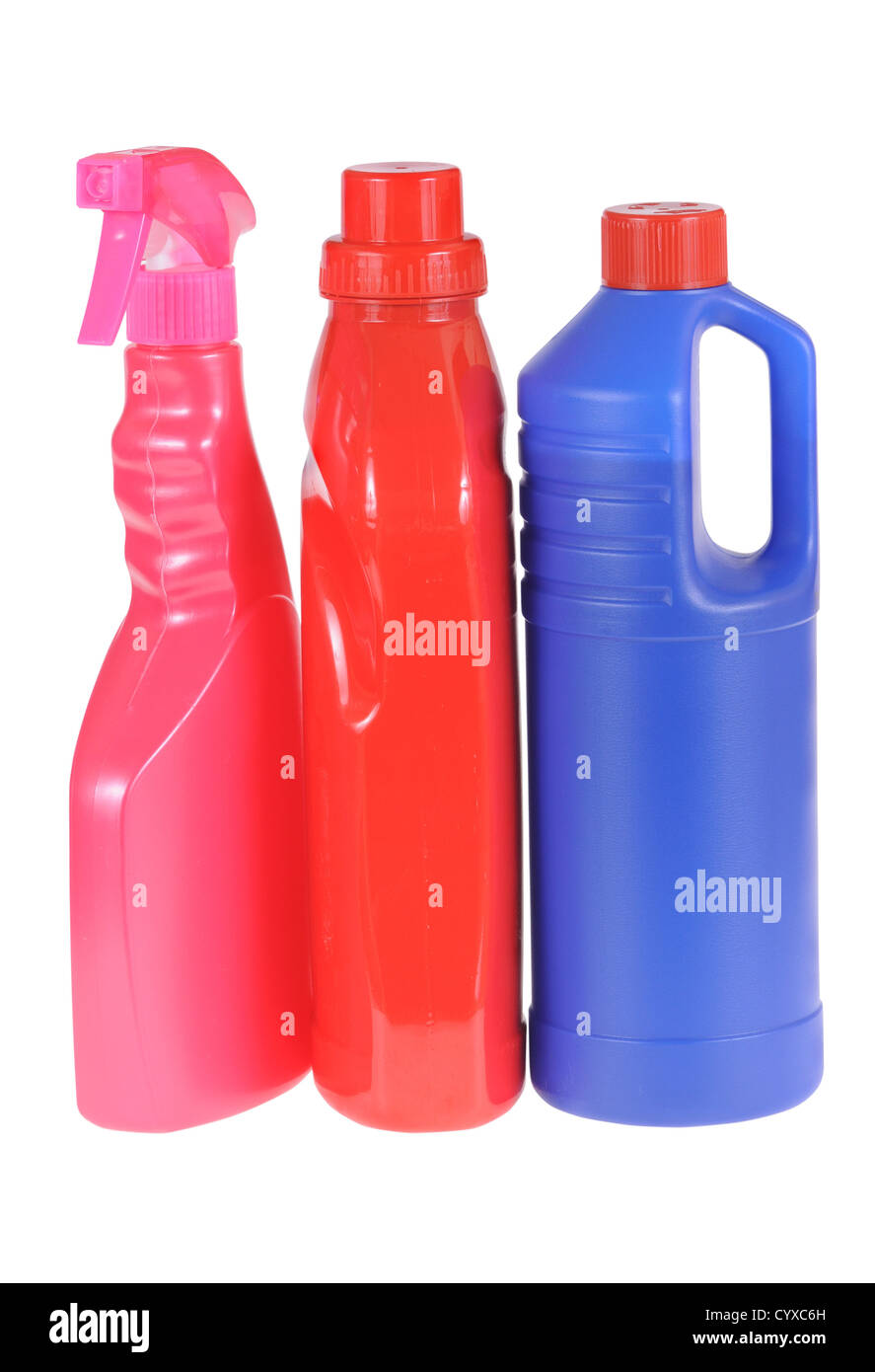 Plastic multi-coloured bottle isolated on a white background Stock ...