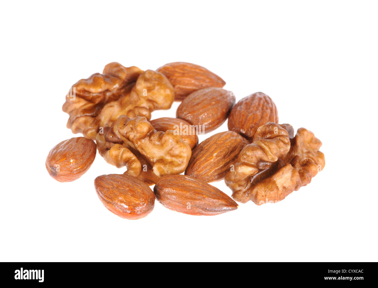walnuts and almond isolated on white background Stock Photo - Alamy