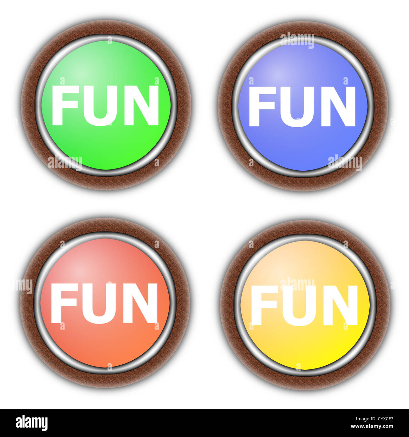 party fun button collection isolated on white background Stock Photo ...