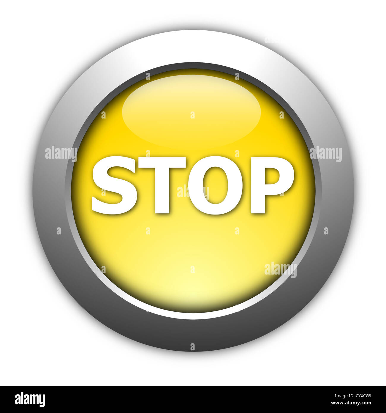 illustration of a stop button on white background Stock Photo - Alamy