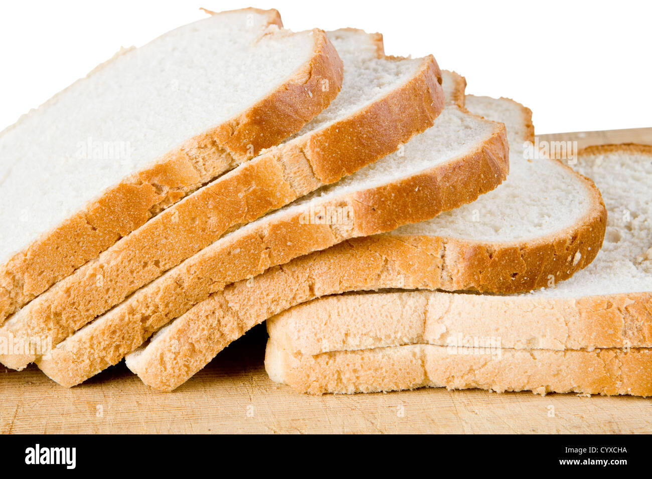 Six slices of white bread Stock Photo - Alamy