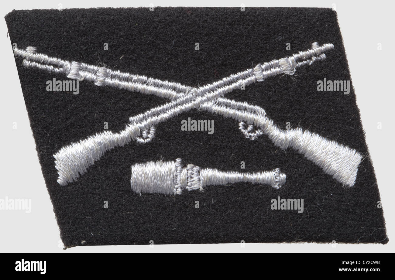 Collar patch for the 36th SS-division "Dirlewanger", of black wool on ...