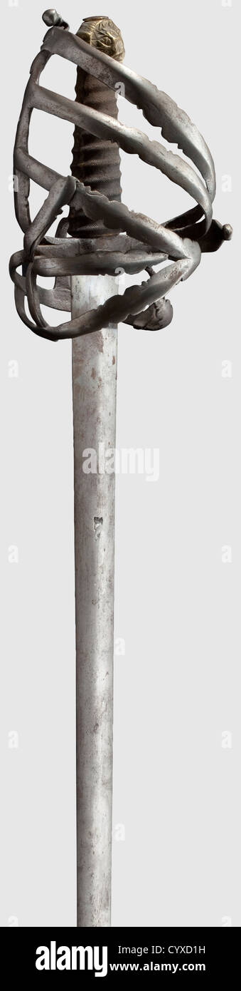 A Venetian schiavona, circa 1600 Double-edged blade of lenticular ...