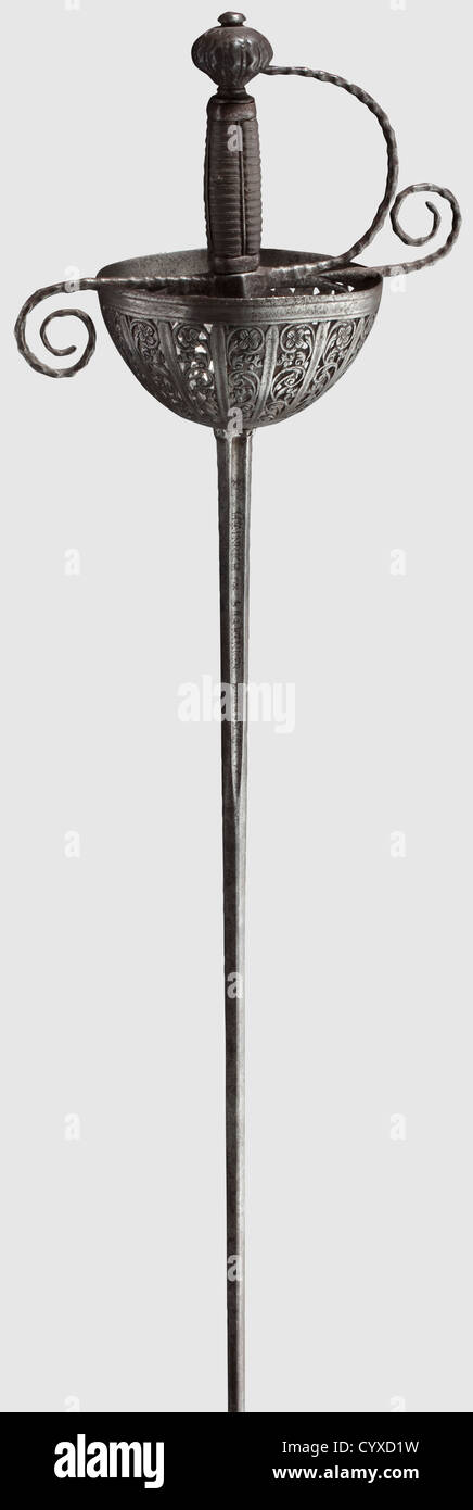 A Spanish cup-hilt rapier,2nd half of 17th century Slender thrusting ...