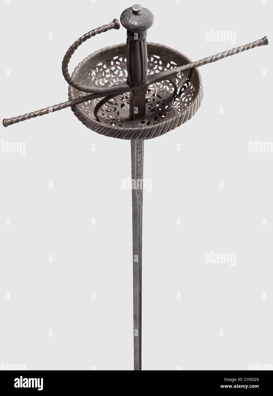 A Spanish cup-hilt rapier,2nd half of 17th century Slender thrusting ...