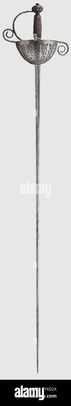 A Spanish cup-hilt rapier,2nd half of 17th century Slender thrusting ...