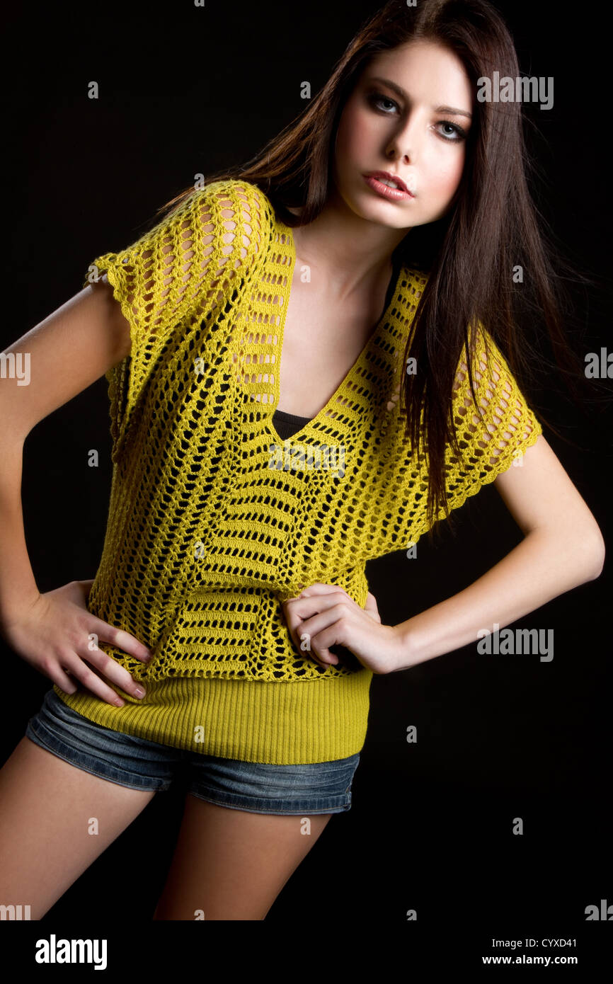 Pretty teenage fashion model girl Stock Photo - Alamy