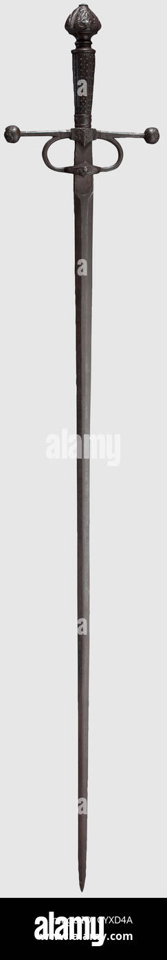 A heavy Italian small sword,circa 1560 Sturdy thrusting blade of ...