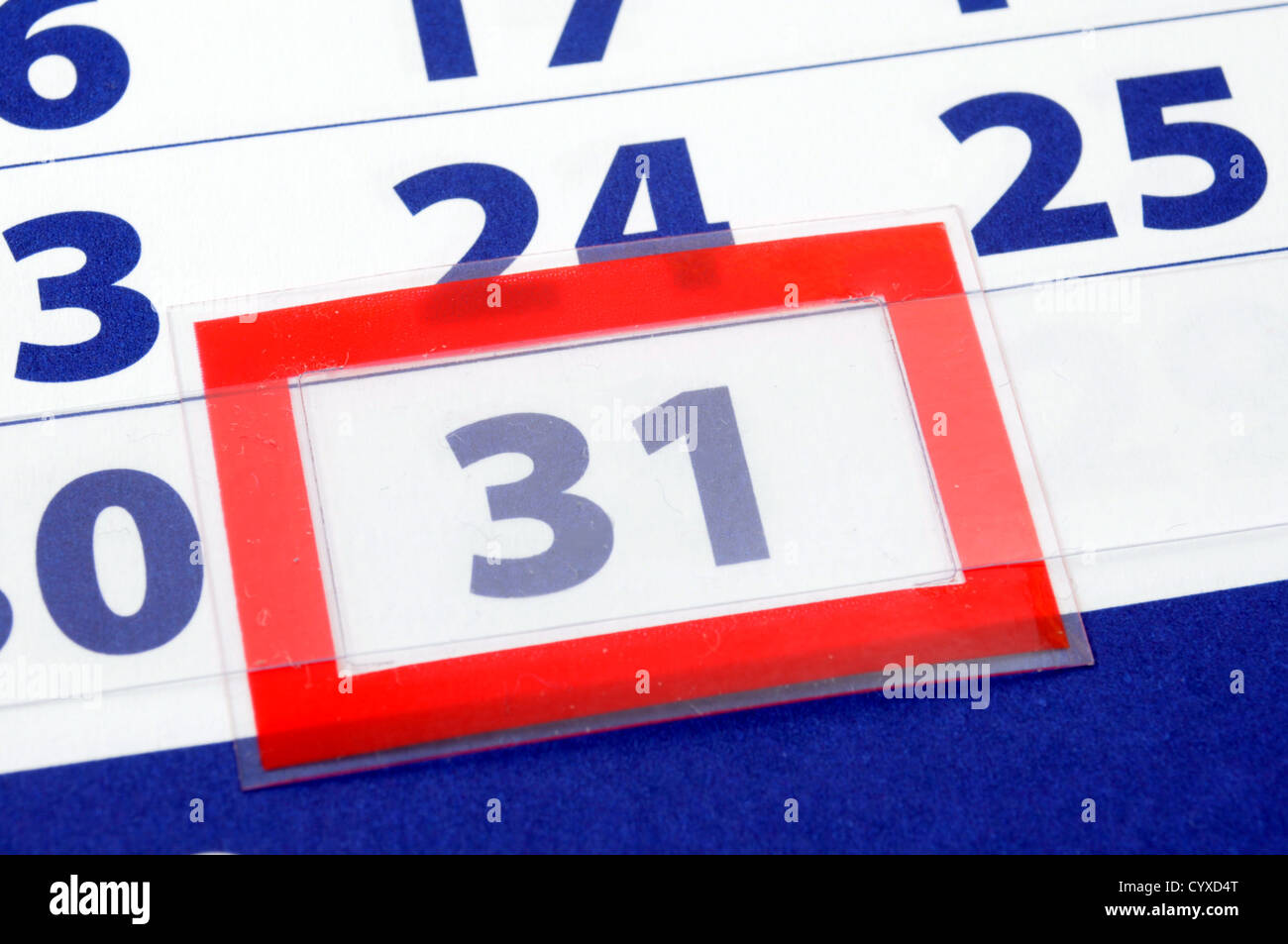 date of today shown by calendar with red pointer Stock Photo - Alamy
