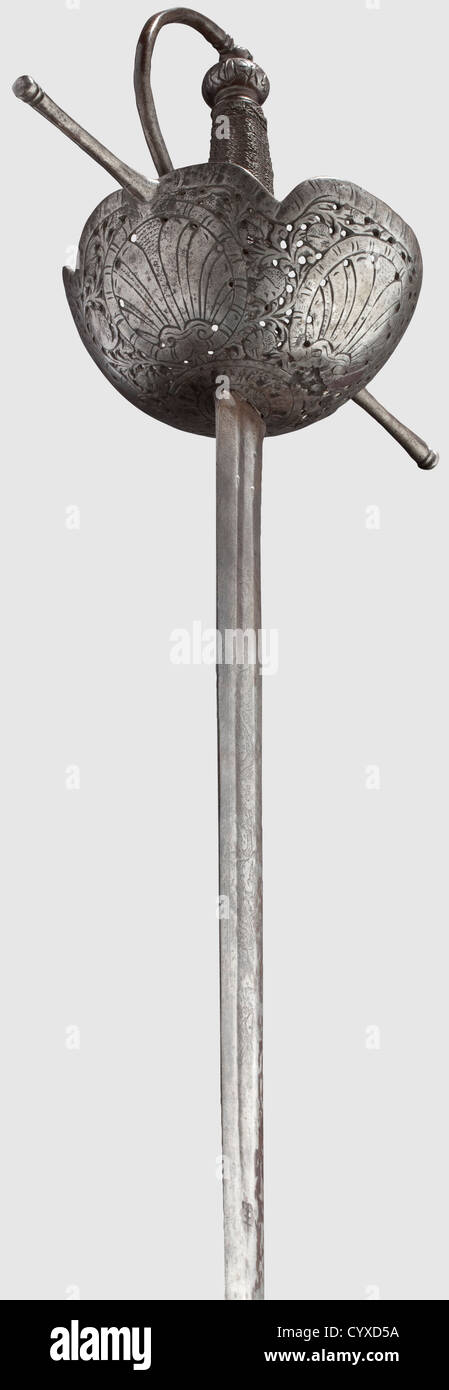 Late 17th century double edged slightly stained blade hi-res stock ...