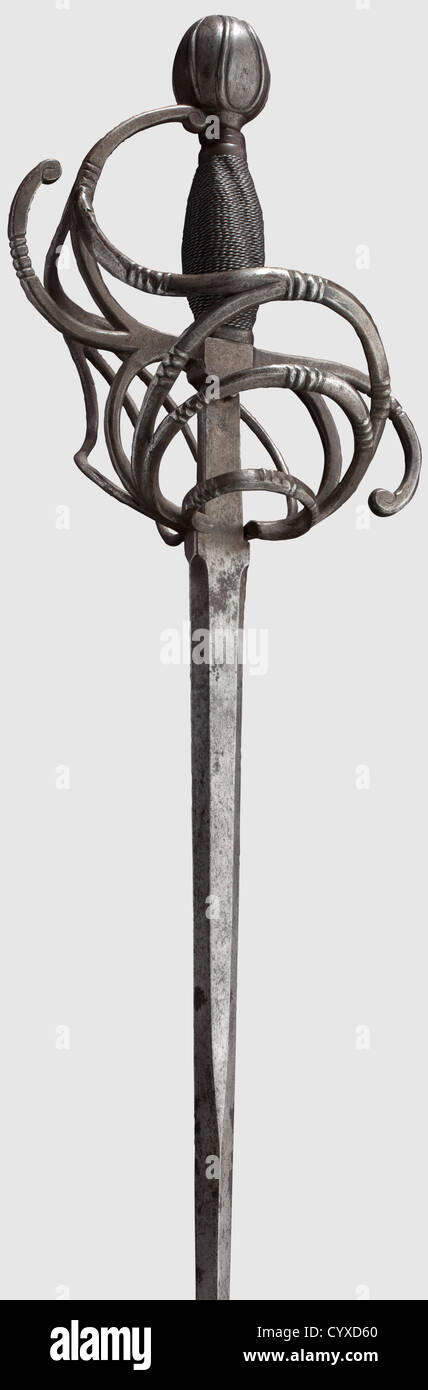 A rapier, in the style of the 17th century Sturdy thrusting blade of ...