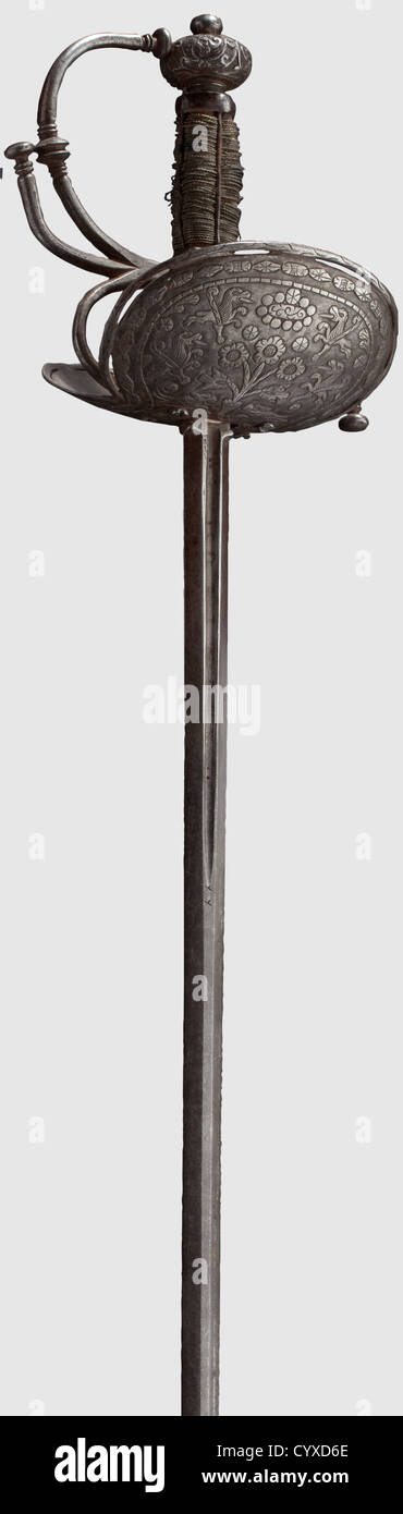 A Spanish colonial cup-hilt rapier,circa 1700 Slender thrusting blade ...