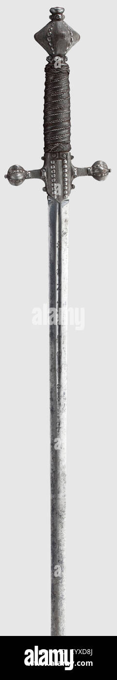 A German pillow sword, circa 1660 Thrusting blade with flattened ...