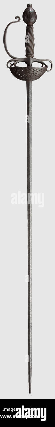 A German cup-hilt rapier, circa 1650 Thrusting blade ridged on either ...