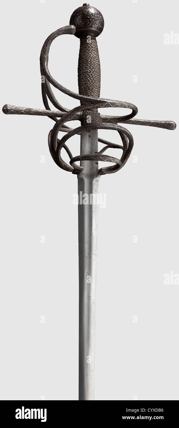 A German small sword with silver inlays, circa 1620 Earlier double ...