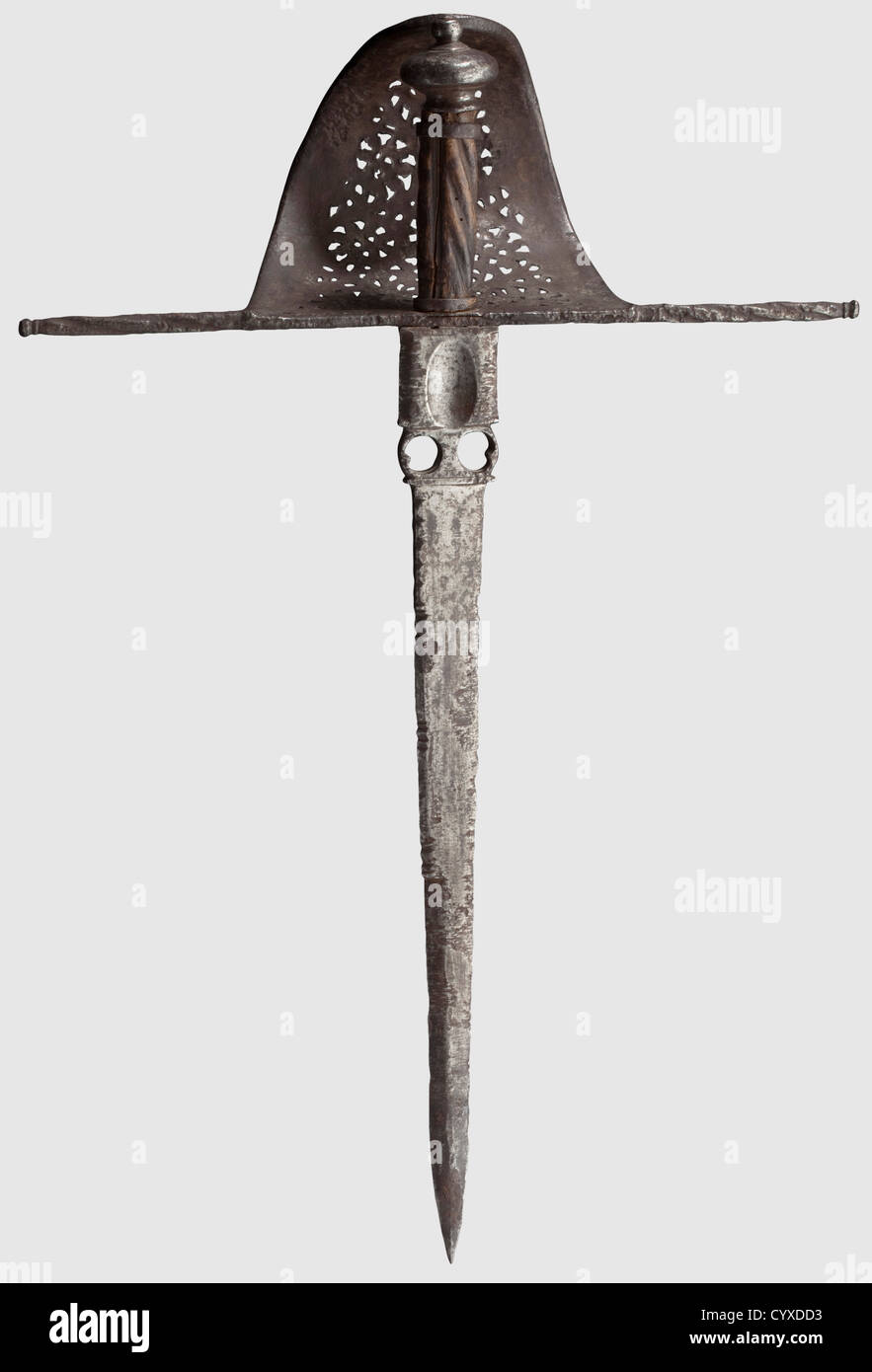 A Spanish left-hand dagger,end of the 17th century The spine with a cut ...