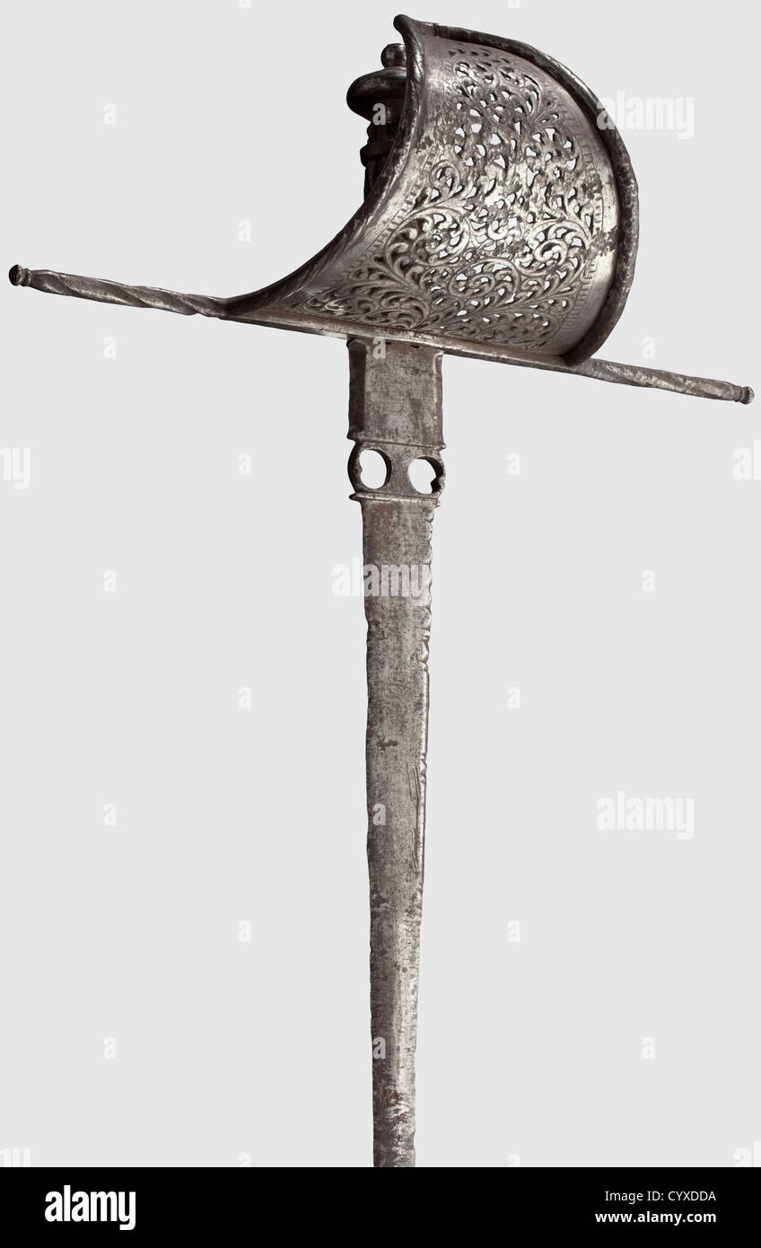 A Spanish left-hand dagger,end of the 17th century The spine with a cut ...