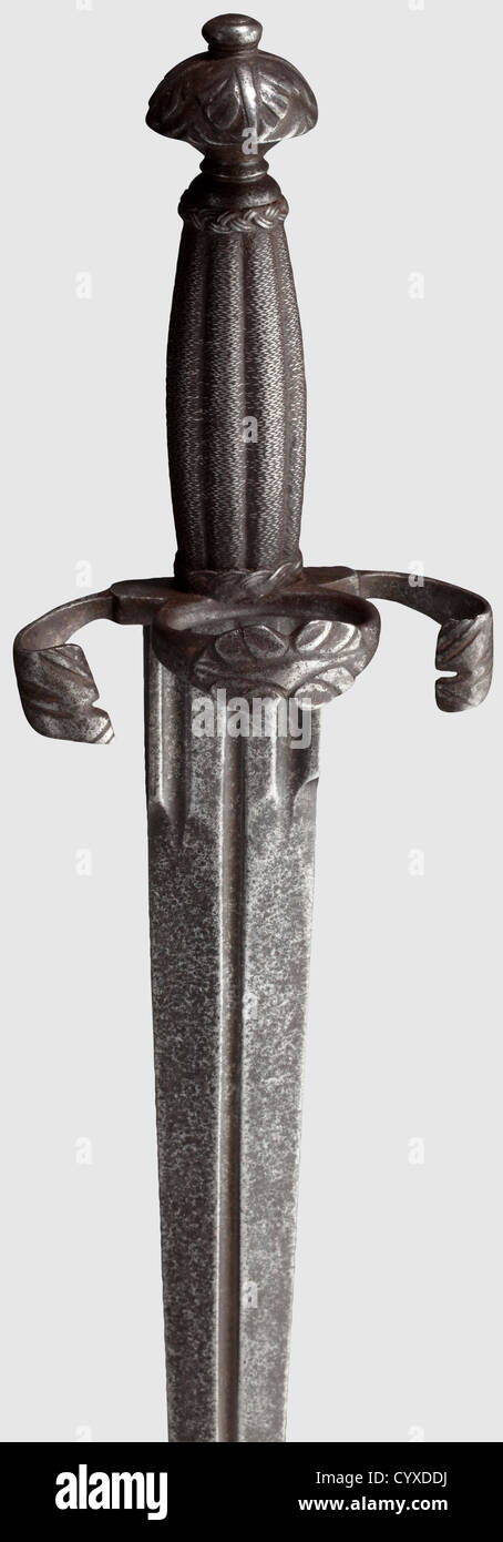 A dagger, in the style of the 17th century Strong, double-edged blade ...