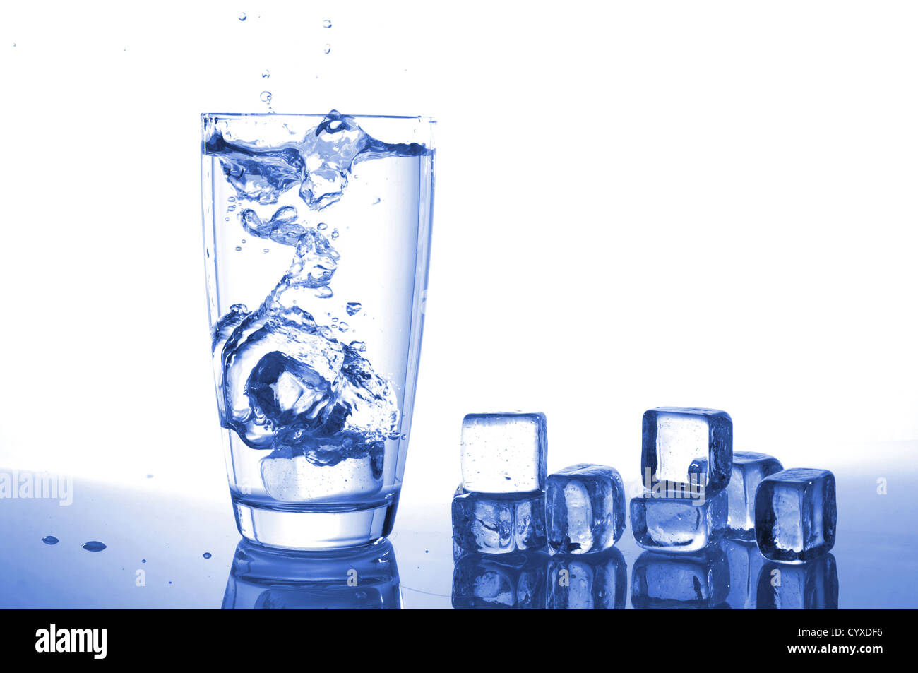 fresh cool water splashing in a glass Stock Photo - Alamy