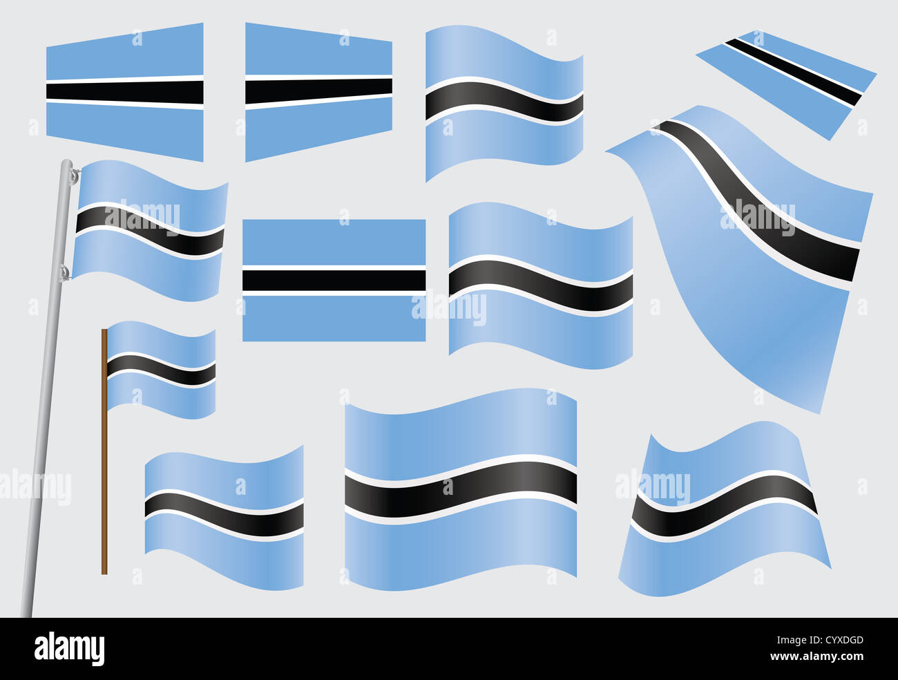 set of flags of Botswana Stock Photo - Alamy