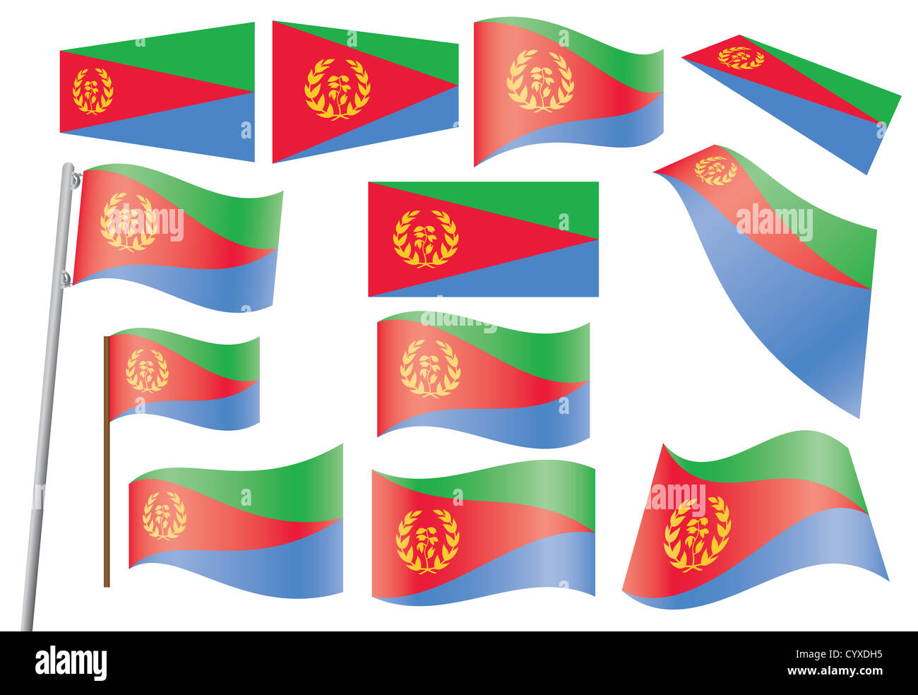 set of flags of Eritrea Stock Photo - Alamy