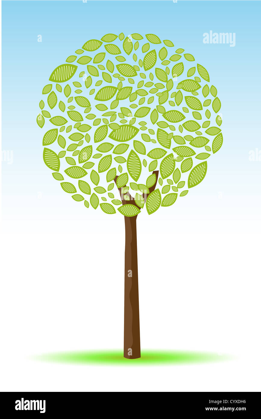 Beautiful tree illustration hi-res stock photography and images - Alamy