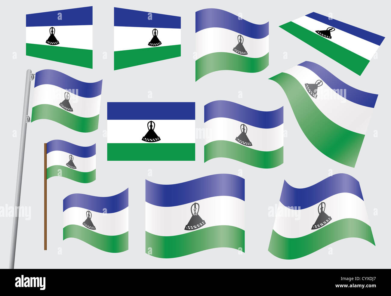 set of flags of Lesotho Stock Photo - Alamy
