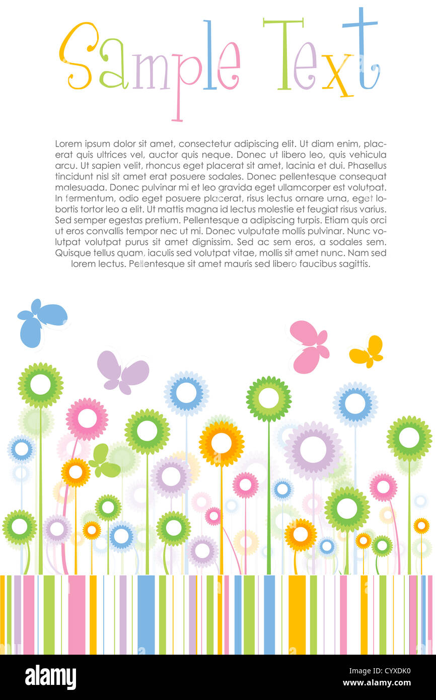 illustration of colorful floral card Stock Photo - Alamy