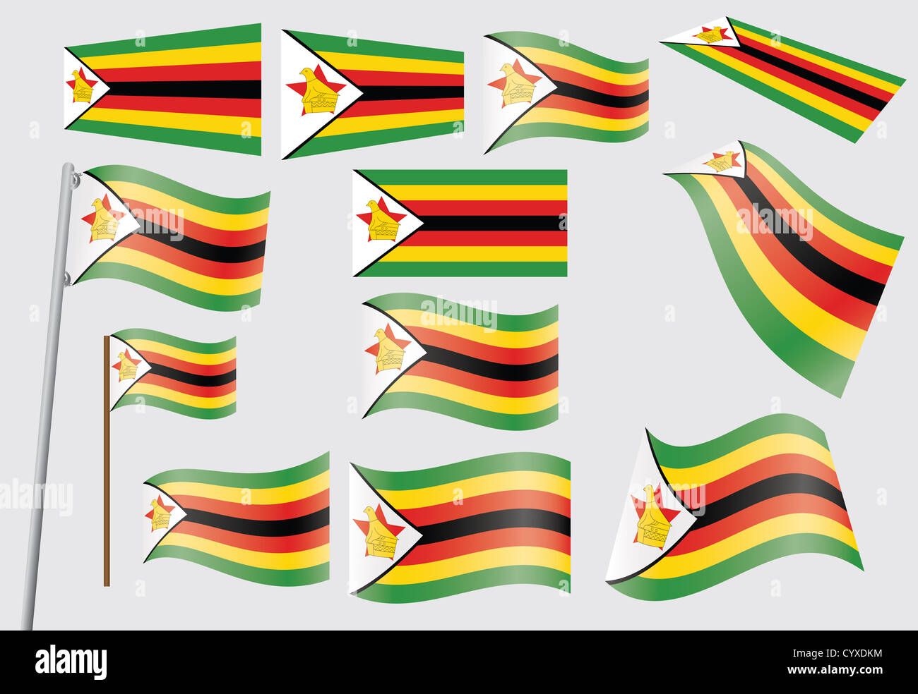 set of flags of Zimbabwe Stock Photo - Alamy