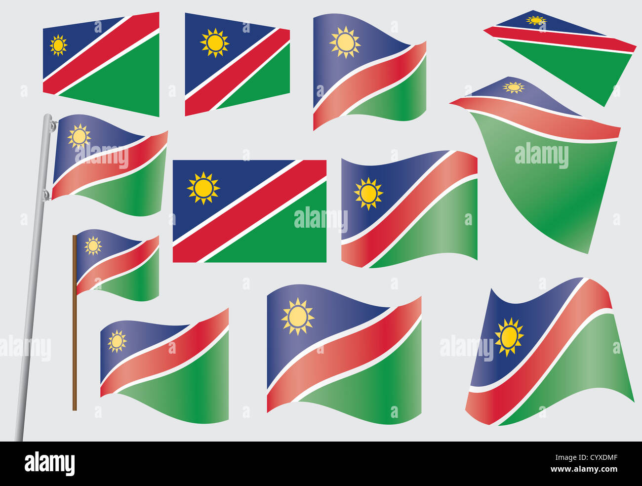 set of flags of Namibia Stock Photo - Alamy