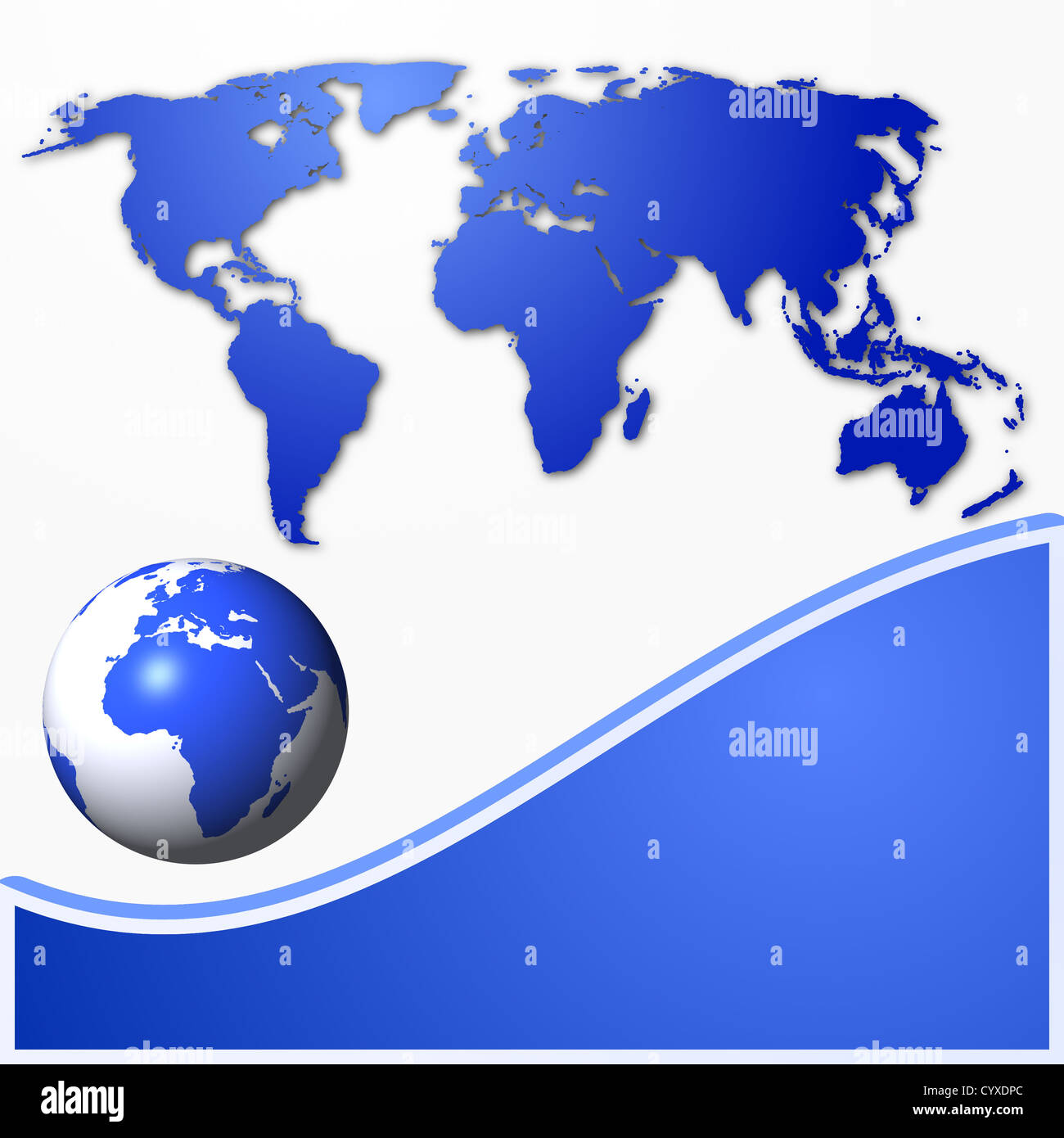 world map or globe with copyspace for a text message Stock Photo - Alamy