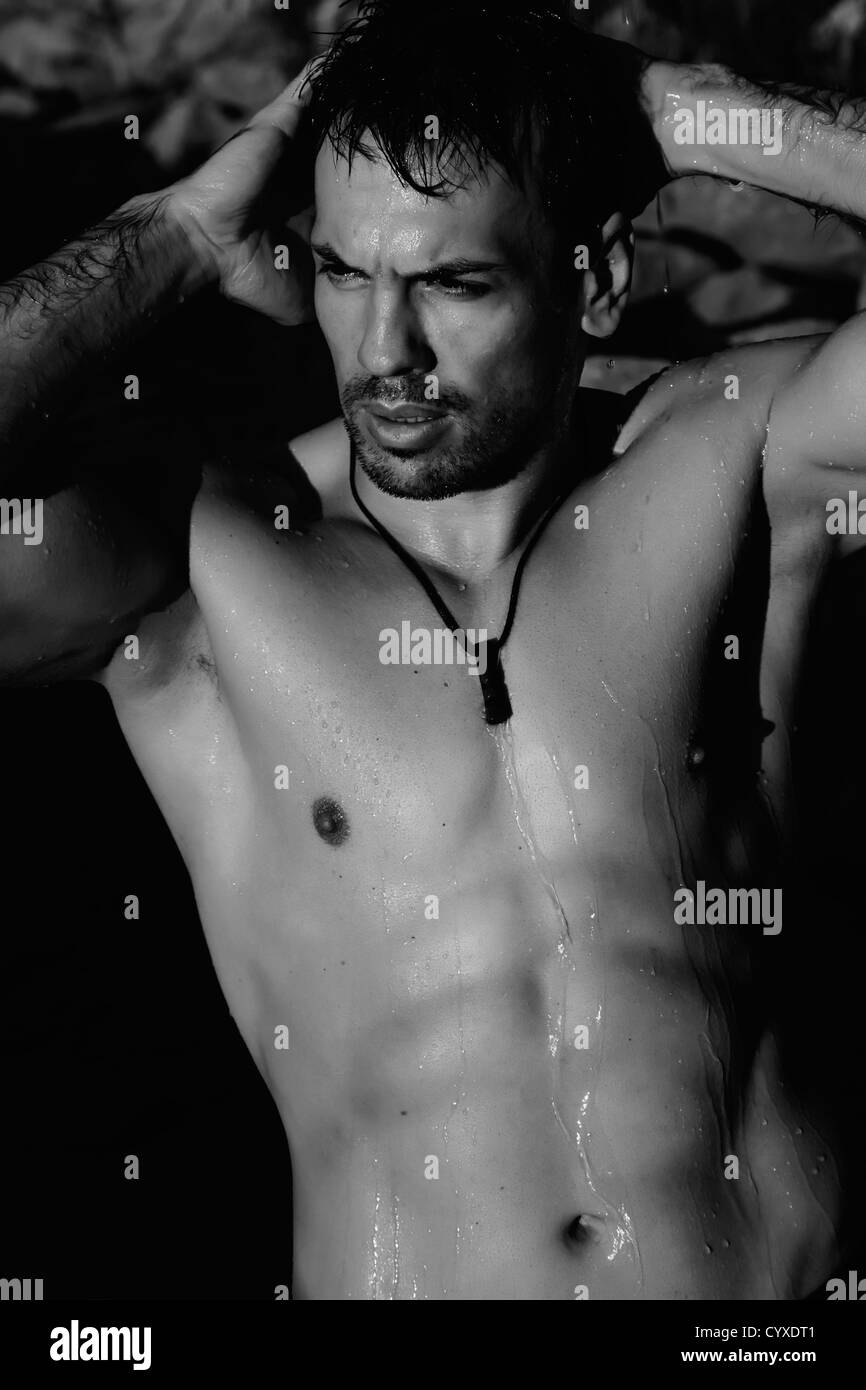 Germany, Bavaria, Mid adult man bathing Stock Photo - Alamy