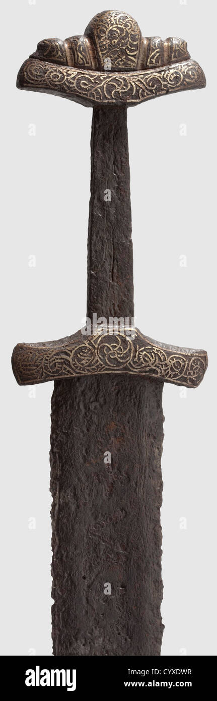 A Northern European Viking sword,9th/10th century Broad double-edged ...