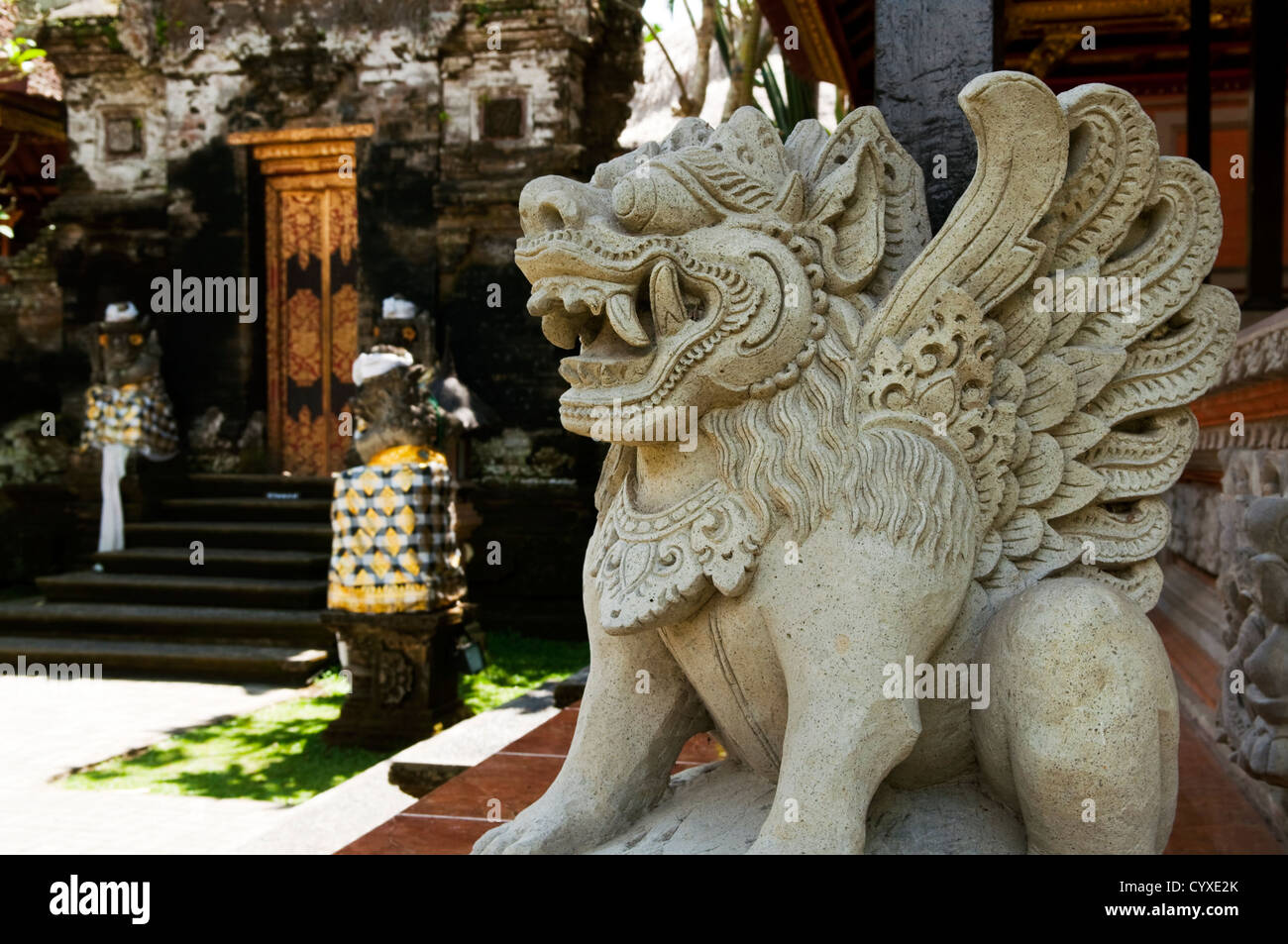 Stone Carving at Ubud Palace or Puri Saren, Bali, Indonesia Stock Photo ...