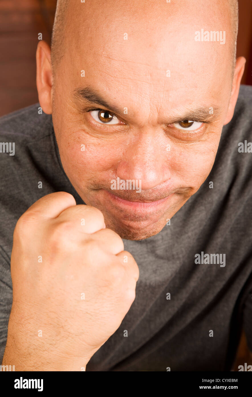 Angry bald head man hi-res stock photography and images - Alamy
