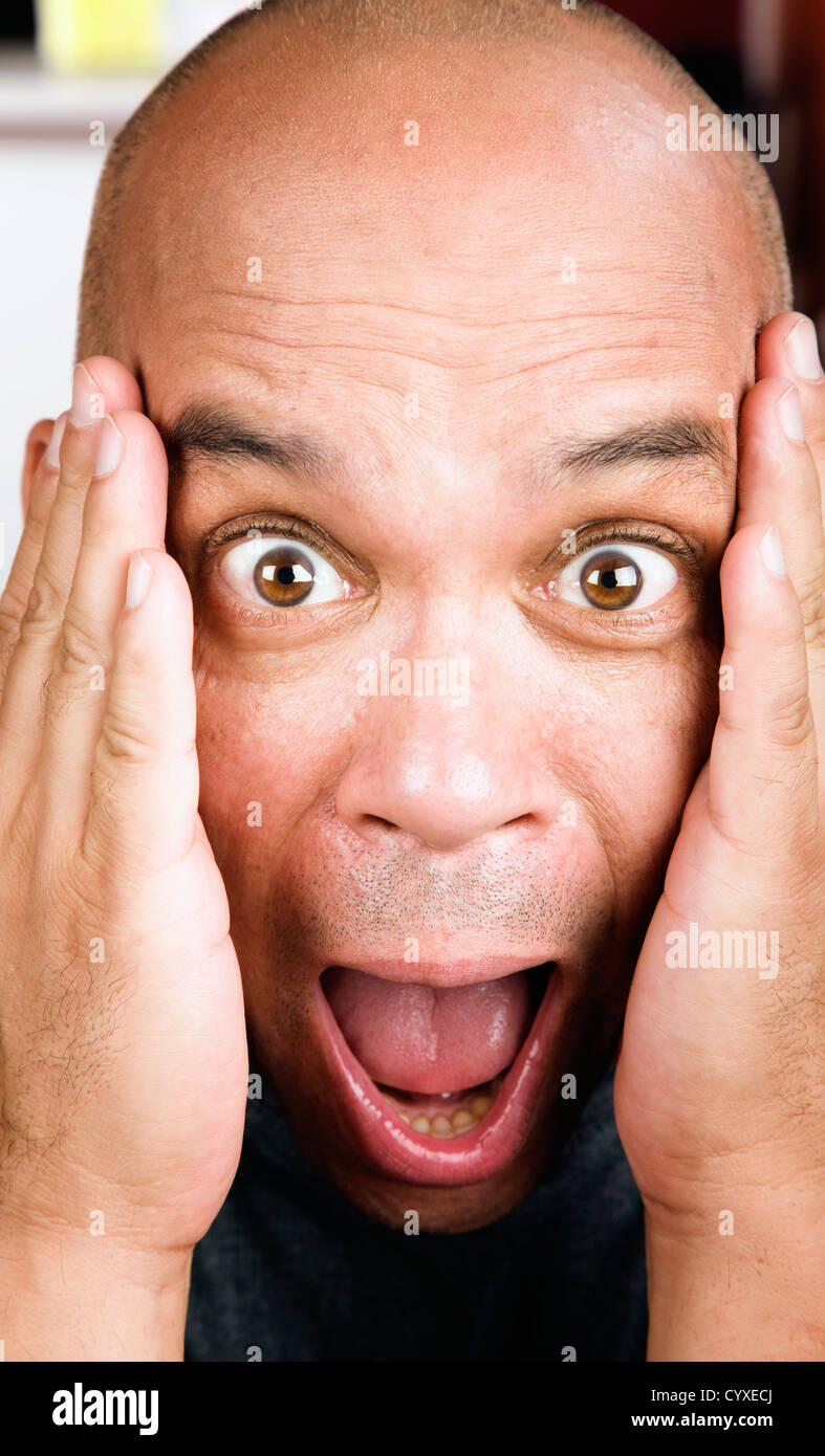 Close up shot of screaming man's face Stock Photo - Alamy