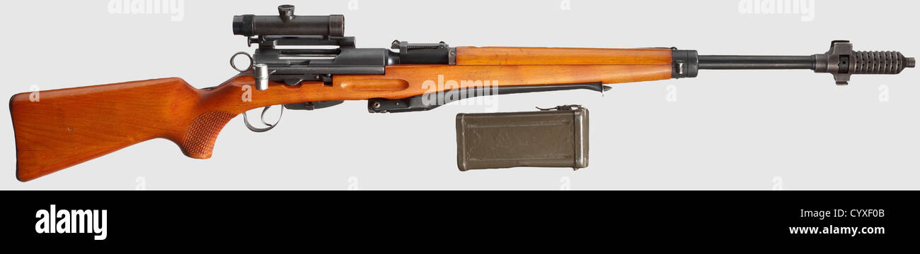 Carbine Mod. 55 with scope,Cal. 7.5 x 55,no. 1876. Matching numbers ...