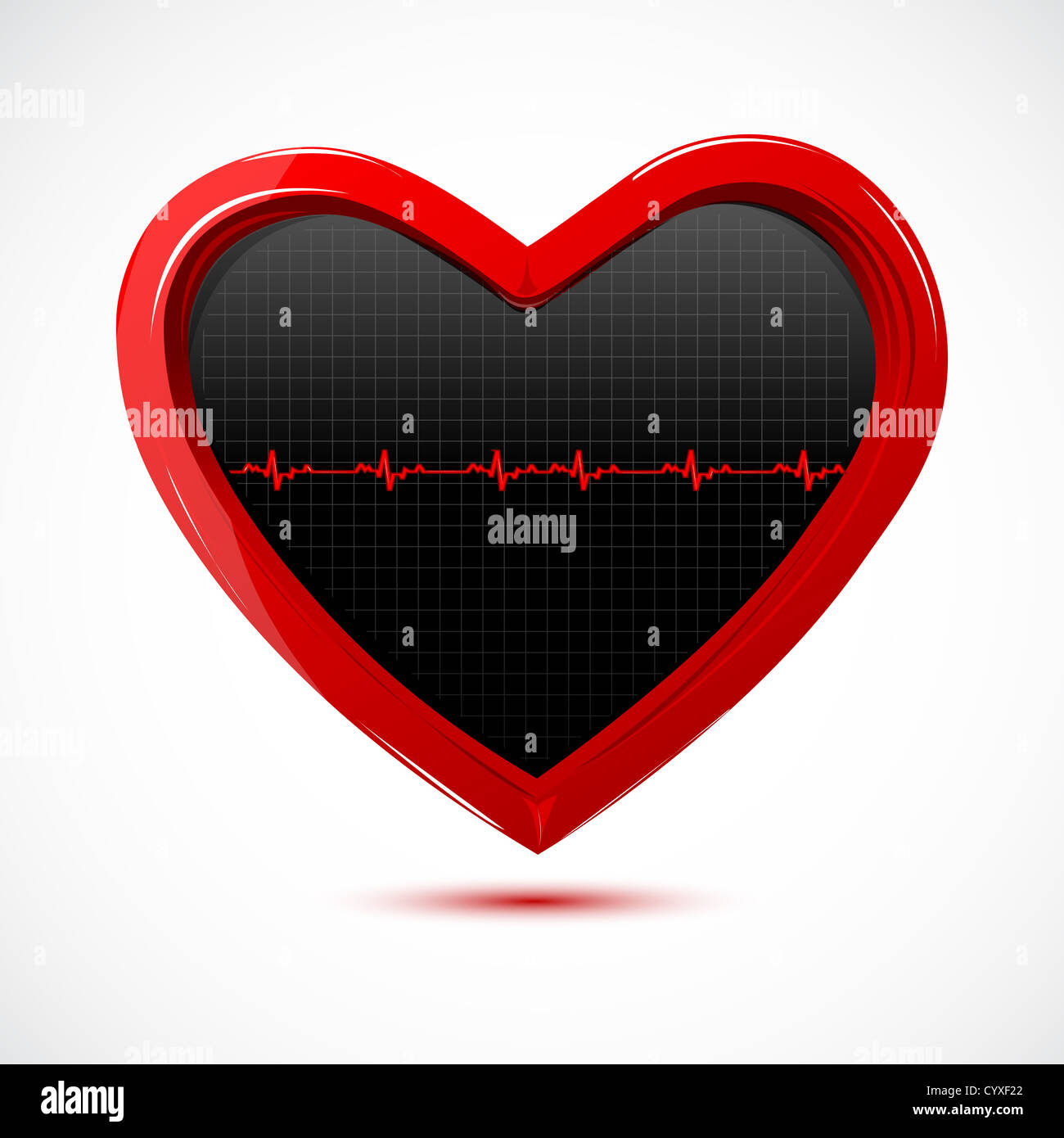 illustration of heart with cardiology on white background Stock Photo ...