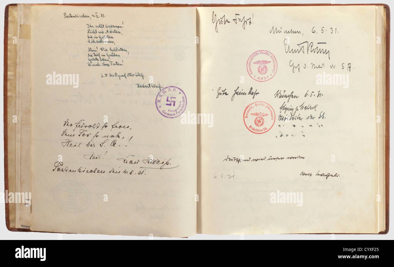 An important collection of autographs, from 1931 The album covered in ...