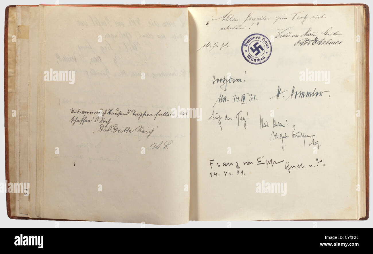 An important collection of autographs, from 1931 The album covered in ...