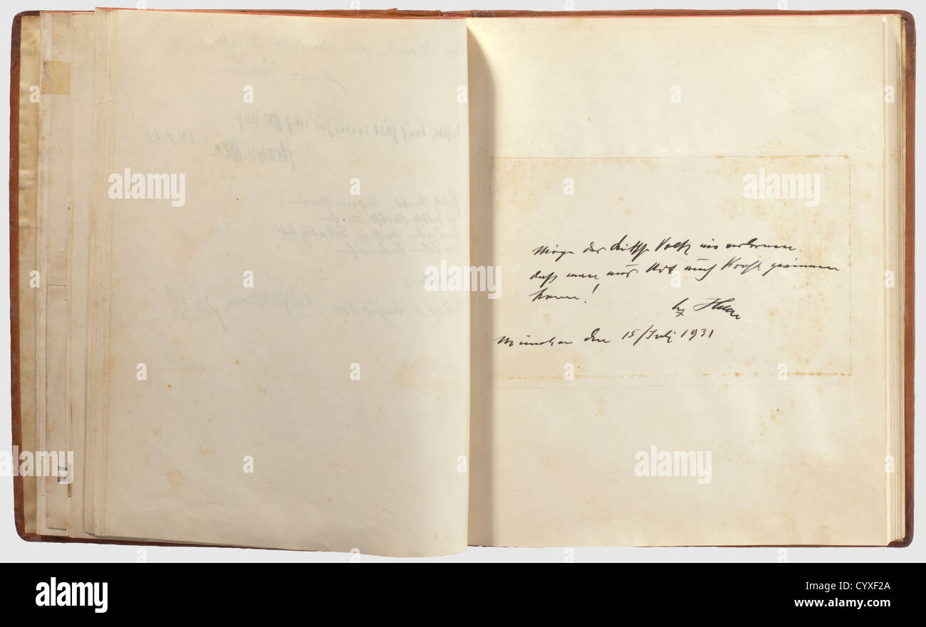 An important collection of autographs, from 1931 The album covered in ...