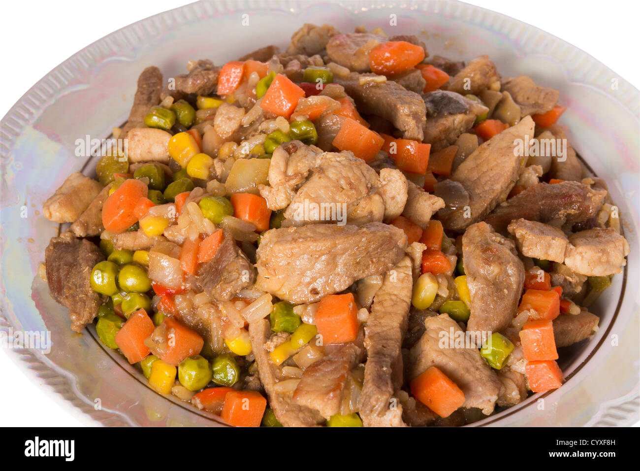 meat stew isolated on white background Stock Photo - Alamy