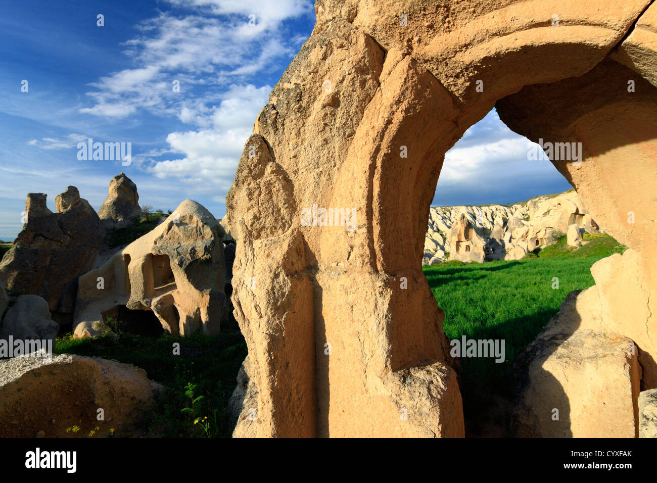 Cappadocia landscape ruined fairy chimney church Turkey Stock Photo - Alamy