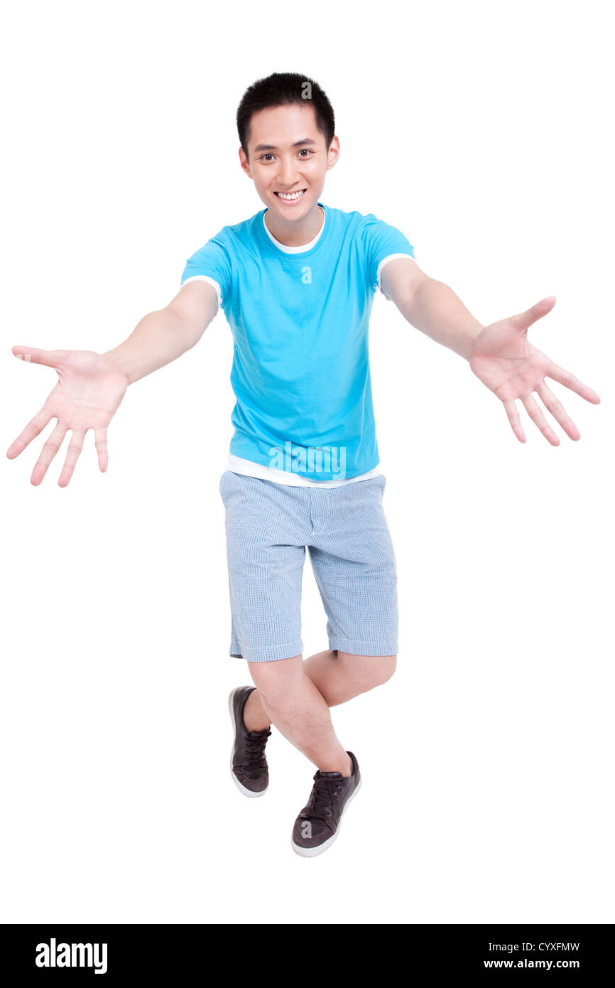 Man white background arms out wide hi-res stock photography and images ...