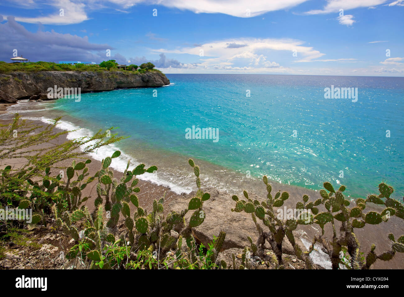 Beautiful landscape on the caribbean island, Curacao Stock Photo - Alamy