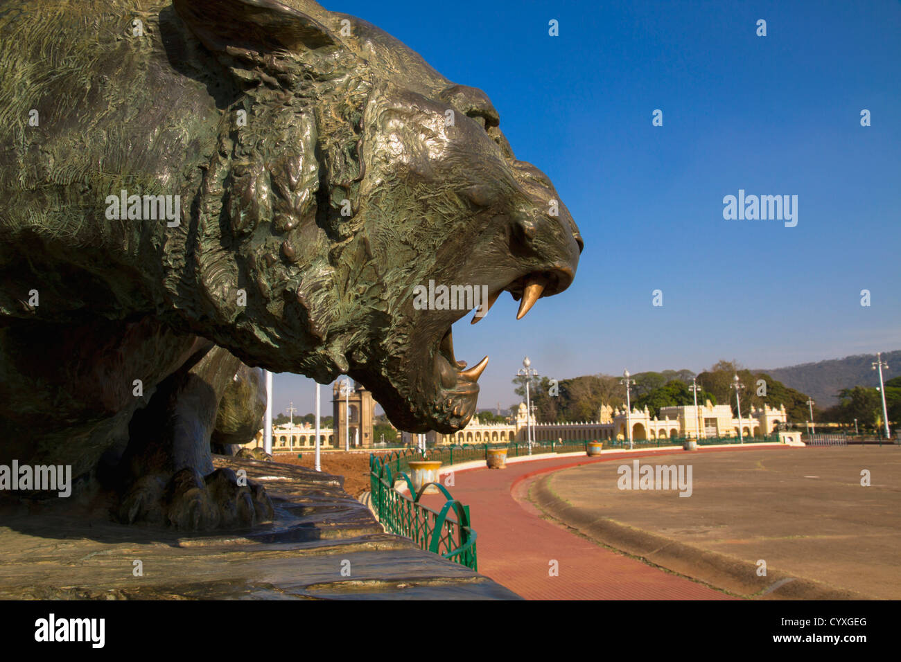 India, Mysore, Lion statue at Mysore Palace Stock Photo - Alamy